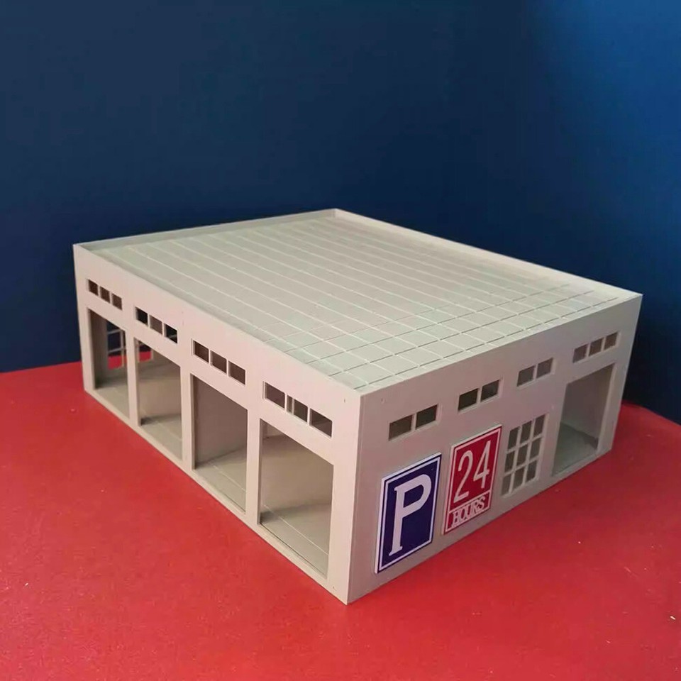 1/64 S Scale Buildings Model Railway Police Station / Ambulance Parking ...