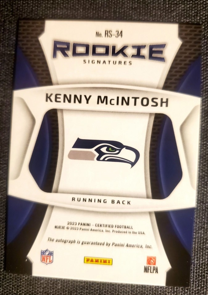 2023 Certified Kenny Mcintosh Rookie Mirror Rookie Auto SP/149 Seahawks ...