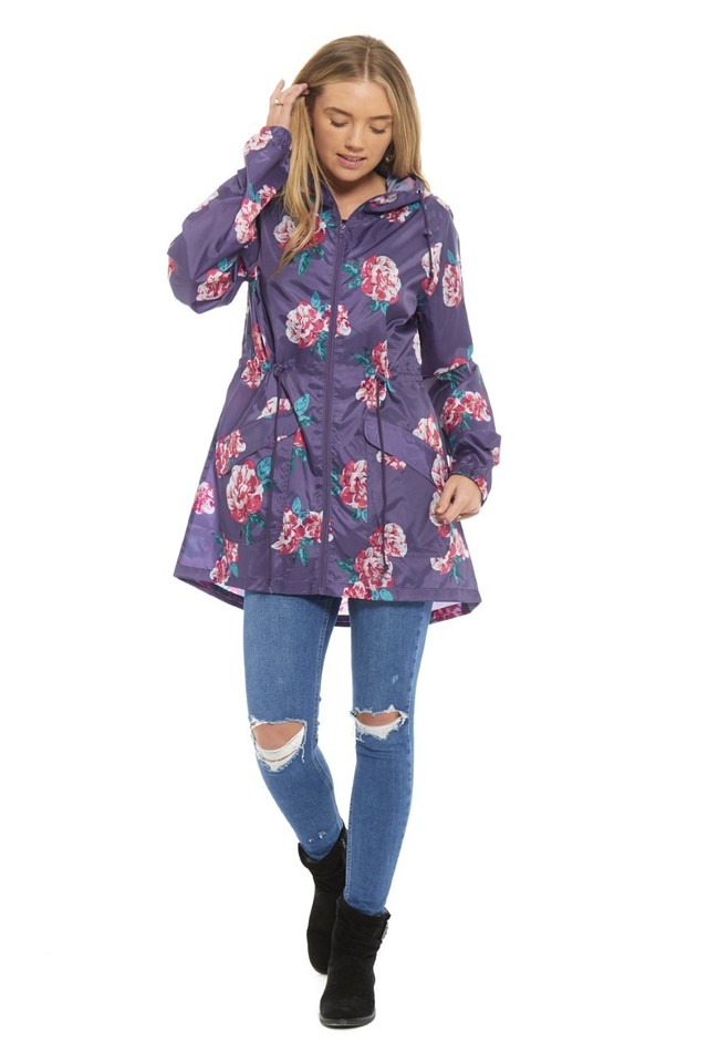 LADIES RAIN MAC WOMENS SHOWER RAINCOAT GIRLS FISHTAIL FESTIVAL KAGOOL ...