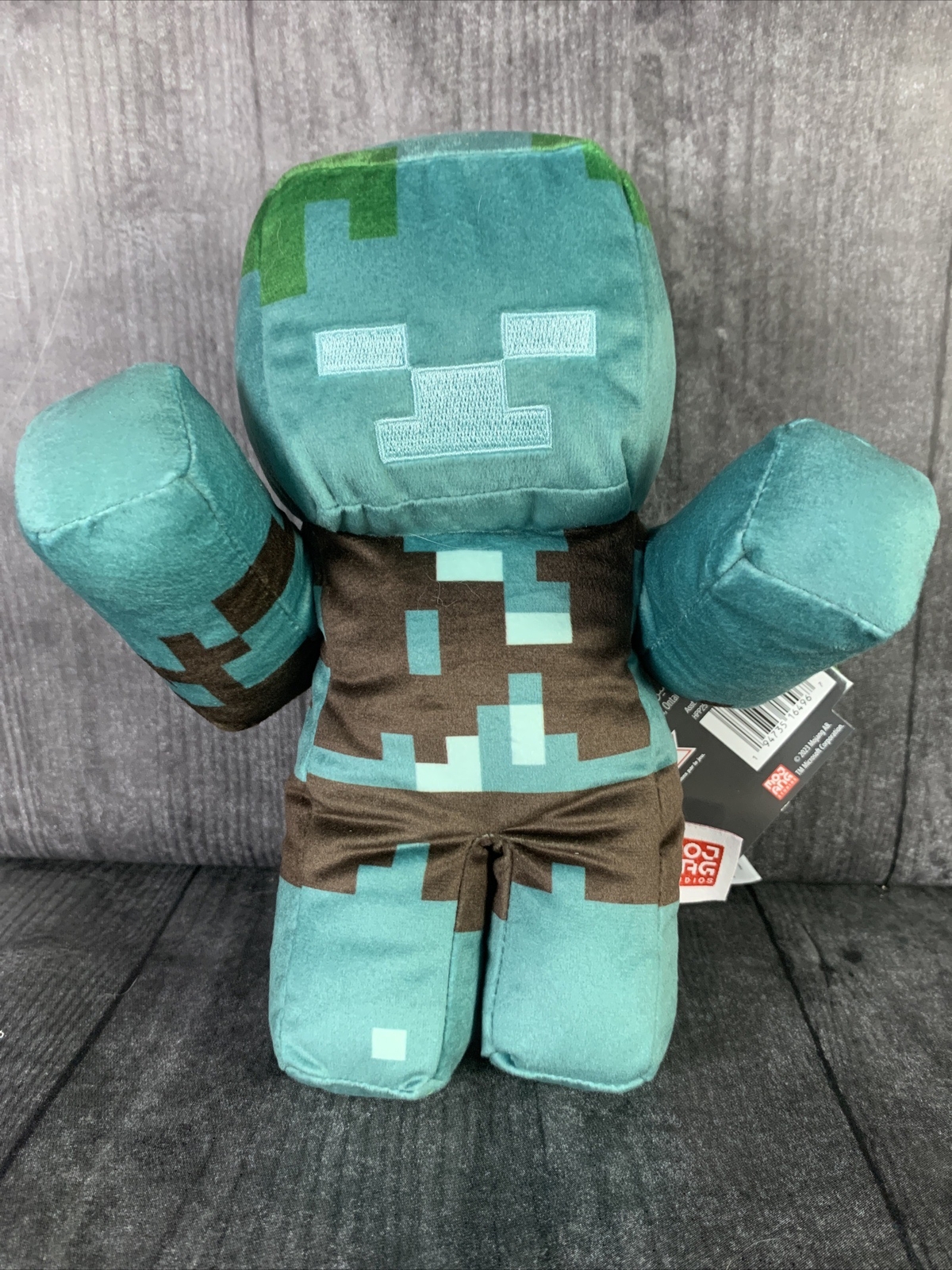 2023 Minecraft Drowned Zombie 8" Plush Figure Brand New