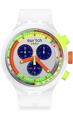 SWATCH NEON JELLY SB02K100 Wristwatch Oversize Retro Watch White | eBay