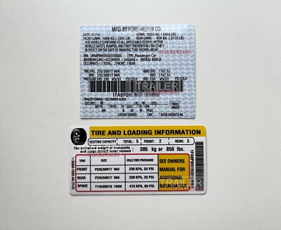 Ford Door Jamb Data Decal Permanent Sticker ID Tag Derated USA Custom ...
