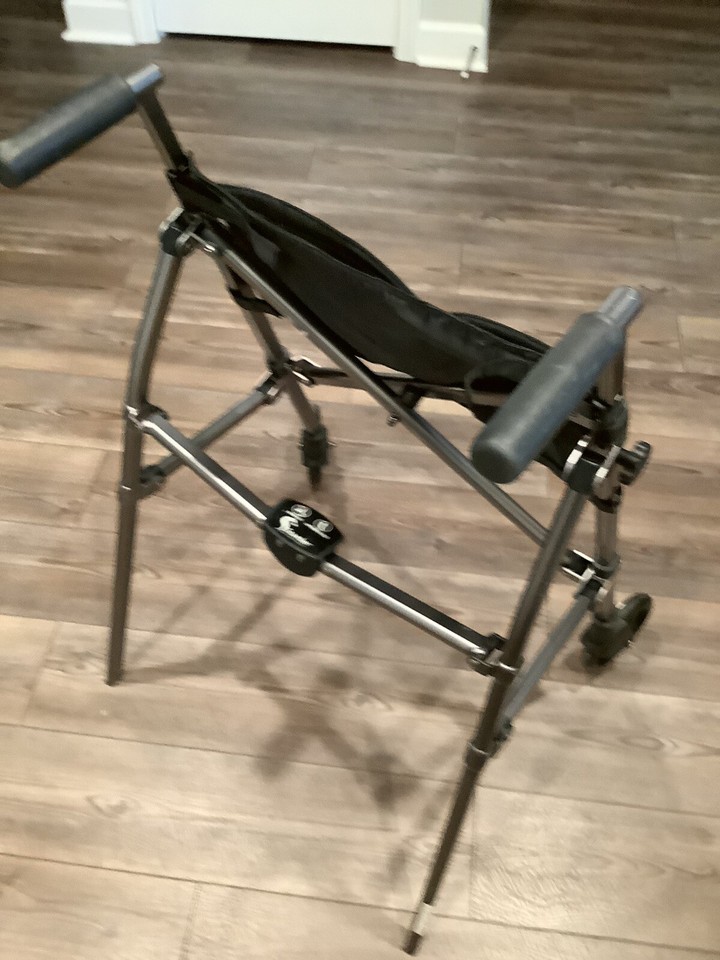 Stander Two Wheel Walker, EZ Fold-N-Go Lightweight Umbrella Walker Gray ...