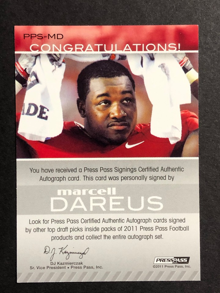 Marcell Dareus Bills Signed 2011 Press Pass Football Card #PPS-MD Auto ...