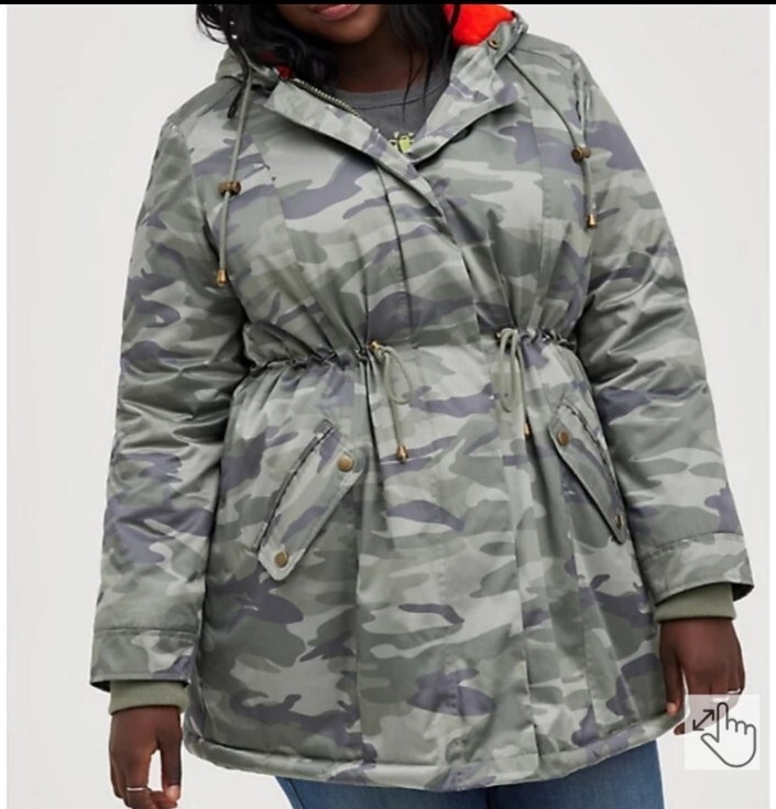 Torrid Green Camo Fur Lined Parka Jacket Size 1X NWT | eBay
