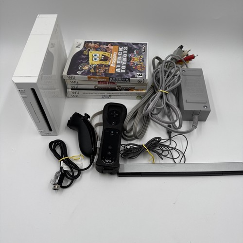 Nintendo RVL-101 Wii Console - White 5 Games Bundle 45496880019| eBay