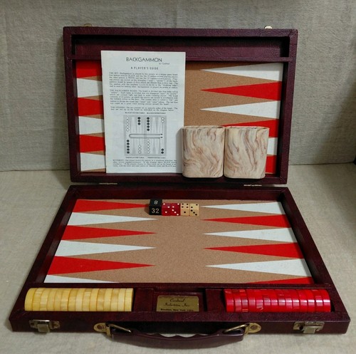 Vintage Cardinal Backgammon Set Swirl Marbled Red & Butterscotch ...
