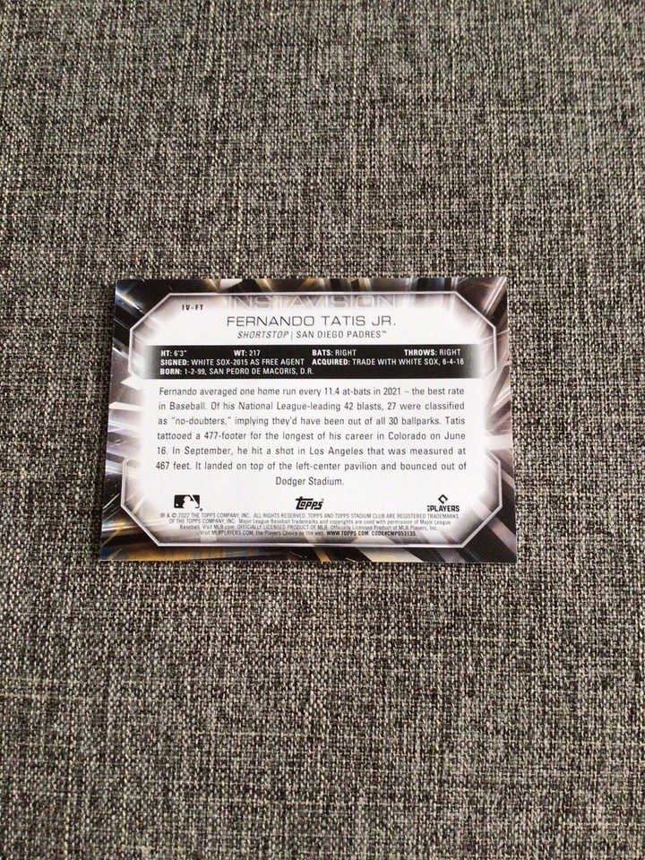 2022 Topps Stadium Club - Instavision #IV-FT Fernando Tatís Jr. | eBay