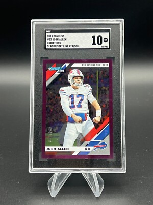 Josh Allen 2019 Donruss Stat Line #/500 Variation Buffalo Bills SGC 10 ...