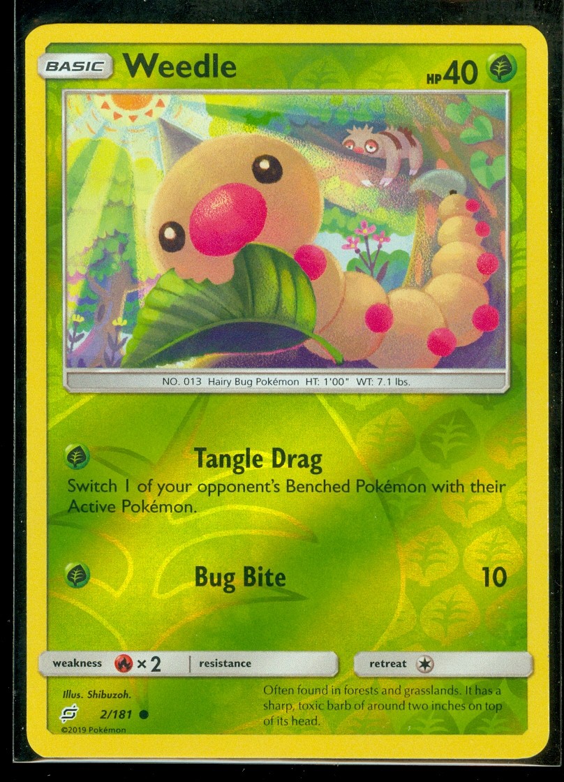 Pokemon WEEDLE 2/181 - Team Up - Rev Holo - MINT | eBay