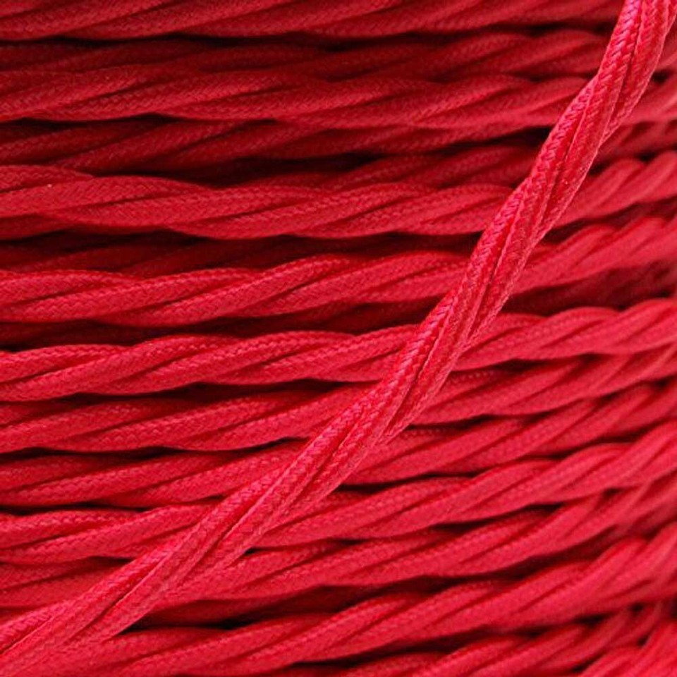 2/3 Core Twisted Braided Fabric Cables Vintage Style Coloured Wire Lamp ...