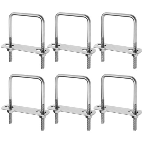6x U-Shaped Screws with Backplates Nuts Washers 304 Stainless Steel U ...