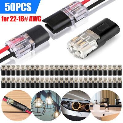 Waterproof 2 Pin Way Plug Electrical Wire Cable Snap Connectors ...