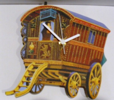 gypsy caravan wall hanging clock traveller van traditional top new ...