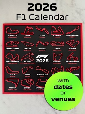Formula 1 F1 3D 2026 Race Track Calendar Season Gift /With Date | eBay UK