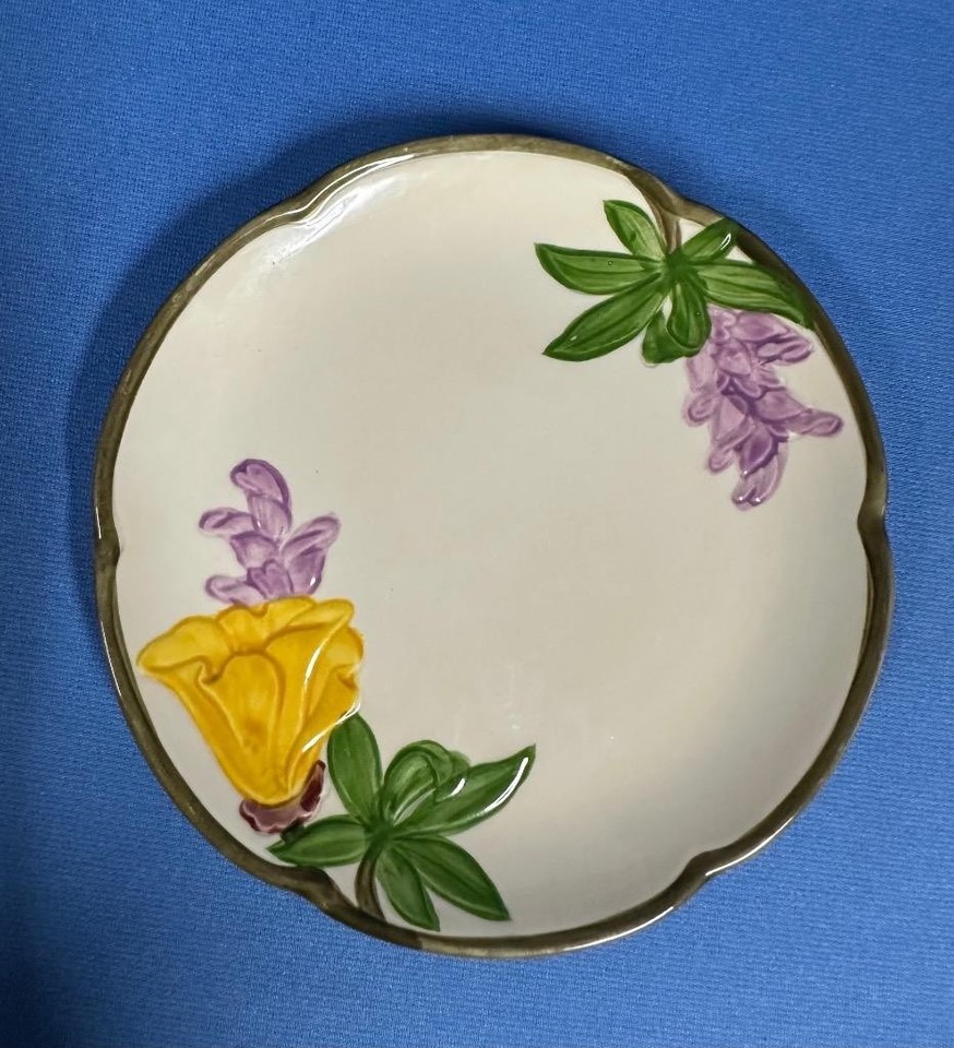 6 Vintage 1950s Franciscan POPPY 6-1/4” Earthenware Bread Plates Lot B ...