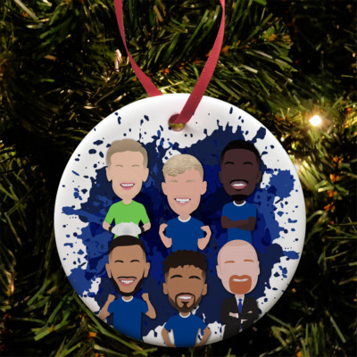 Everton 2024-25 Splash Christmas Tree Decoration Flat Ceramic Bauble ...