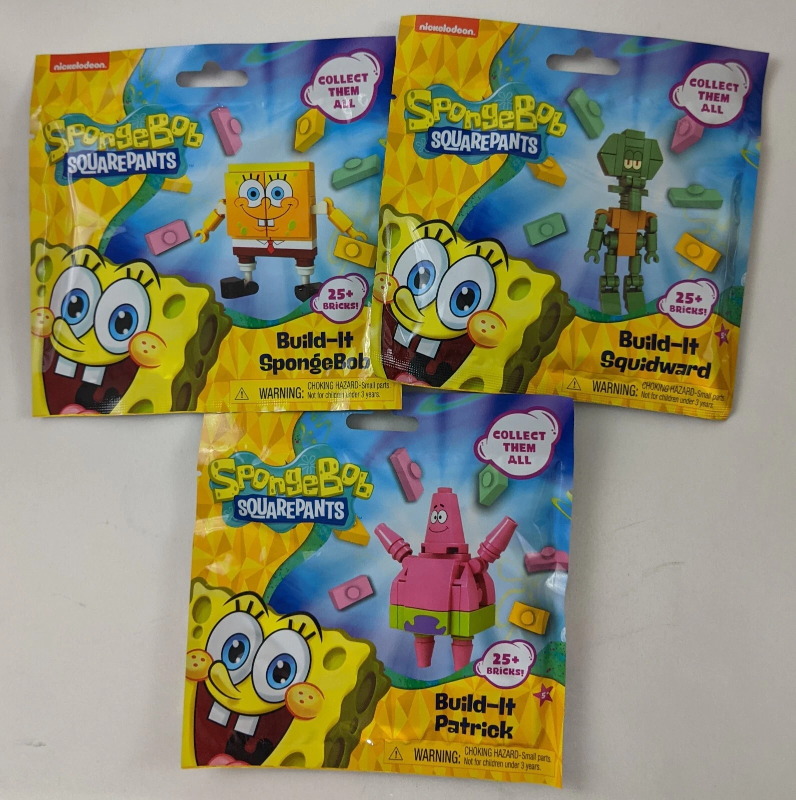 SpongeBob SquarePants Build-It Block Figure SET 3 NEW Squidward Patrick ...