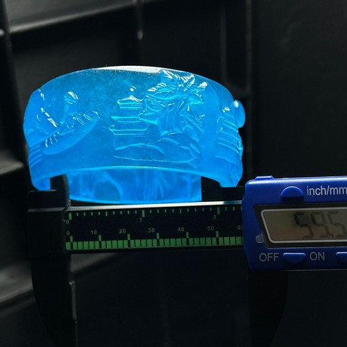 Real Natural AA Ice high Blue Myanmar Jade jadeite bracelets bangle ...