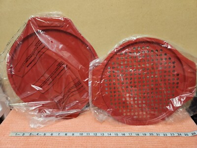 Cooks Companion 2 Pc Pizza Pan Set 15" x 13" Pizza Pan Dual Set Red NEW ...