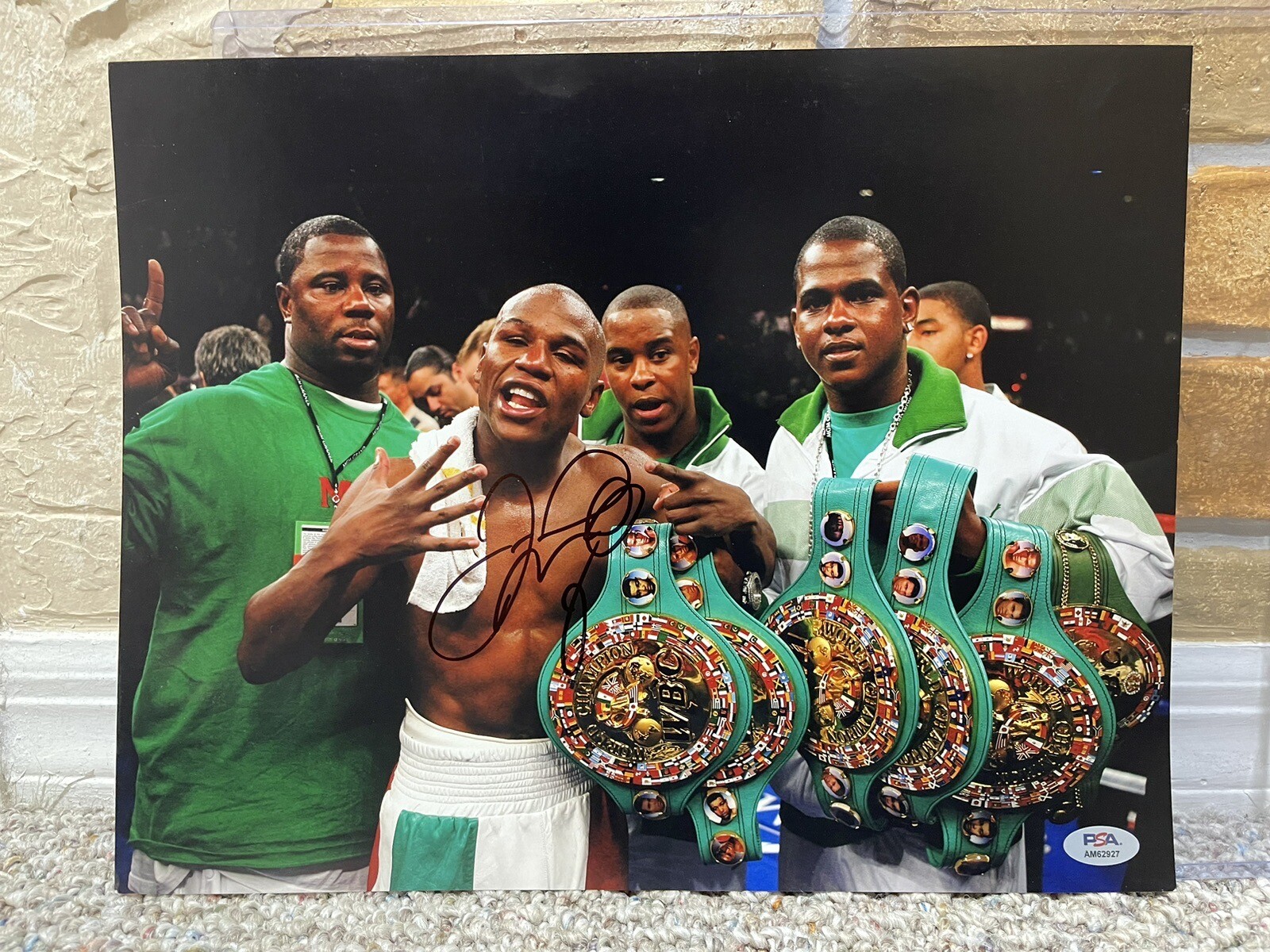FLOYD MAYWEATHER JR SIGNED AUTO BOXING 11 x 14 WBC BELTS PHOTO PSA | eBay
