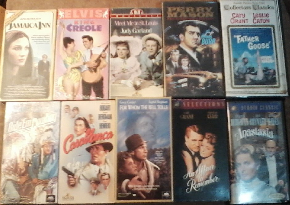 Lot of 10 CLASSIC FILM VHS Tapes - For Whom The Bell Tolls Ride 'em ...