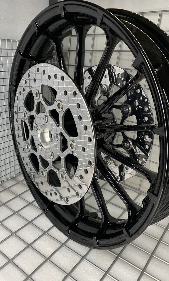 Harley Touring Front Talon Rim 2009 -24 GLASS BLACK Wheel & Rotors ...