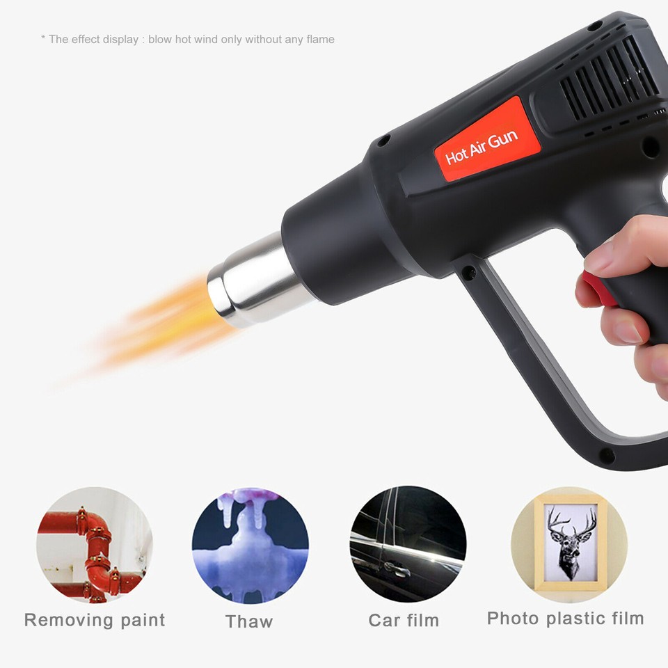 Heat Gun Electric Hot Air Gun Dual Temperature Power Heater /Car Wrap ...
