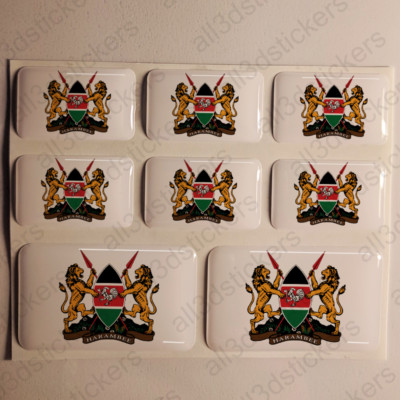 Sticker Kenya Resin Domed Stickers Kenya Coat of Arms 3D Vinyl Adhesive ...