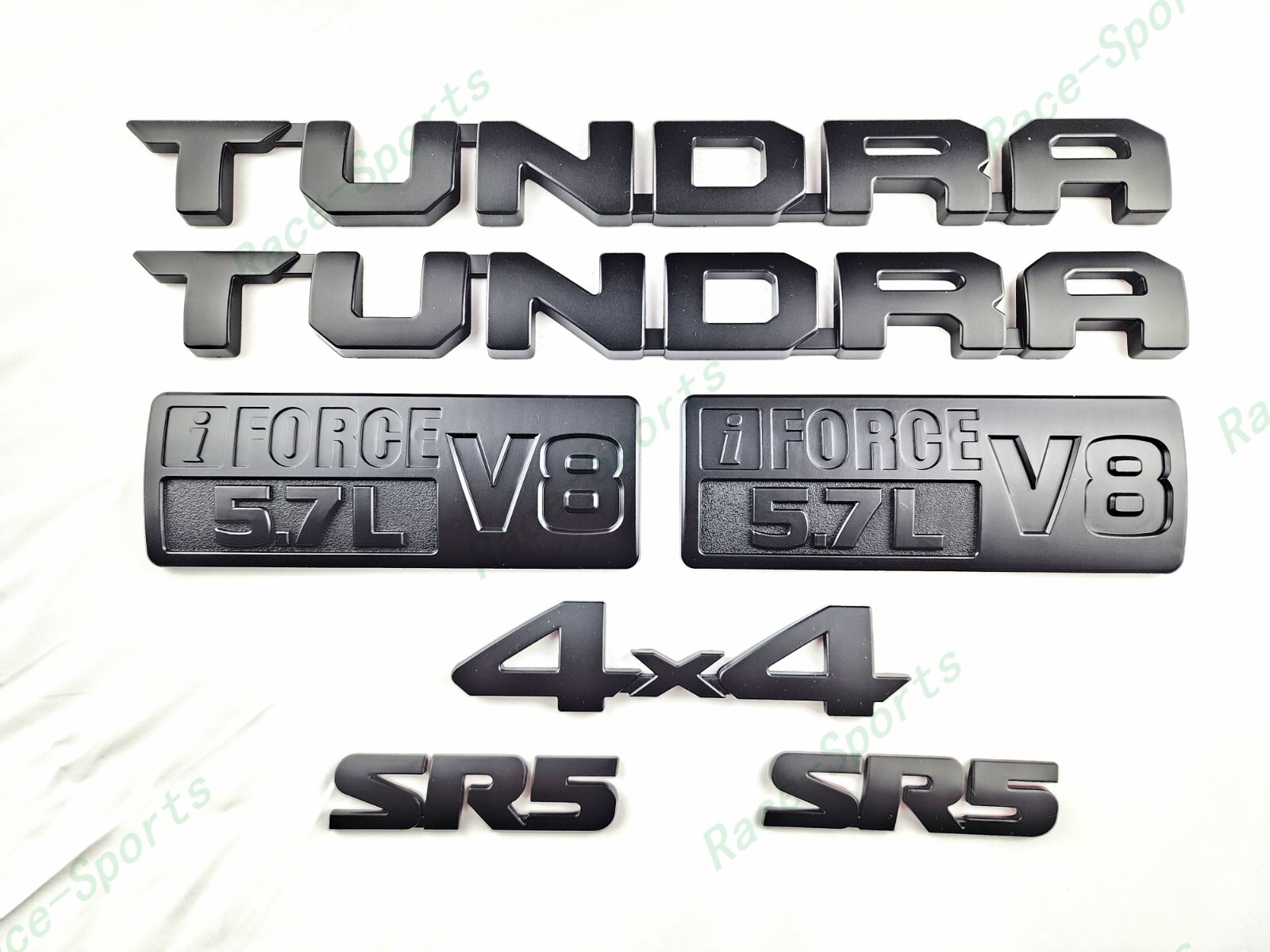 7PC Matte Black Door Tundra SR5 5.7L I Force V8 Rear 4X4 EMBLEM Tundra ...