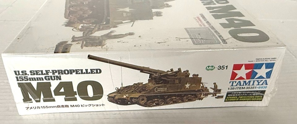 TAMIYA. 35351*6400. U.S. SELF-PROPELLED 155MM GUN M40. 1/35 SCALE. RA ...