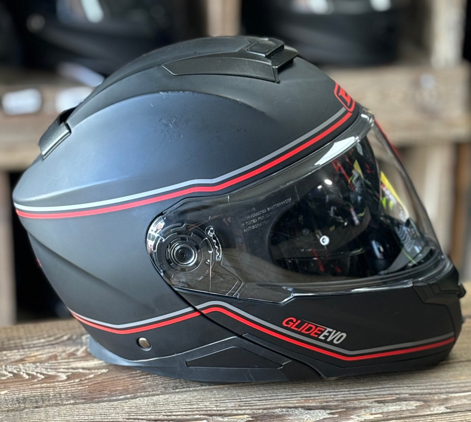 G-Mac Glide Evo Modular Flip Up DVS Motorcycle Helmet Black/Red/Grey ...