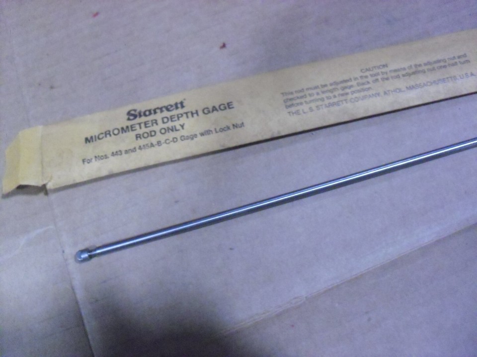 Starrett 7-8 Depth Gage Rod 99348 | eBay