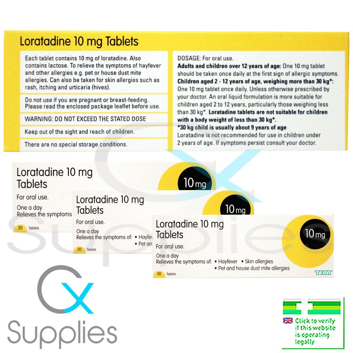 LORATADINE 10MG TABS HAYFEVER & ALLERGY 30,90,120,300,360 TAB⭐FLAMINGO ...