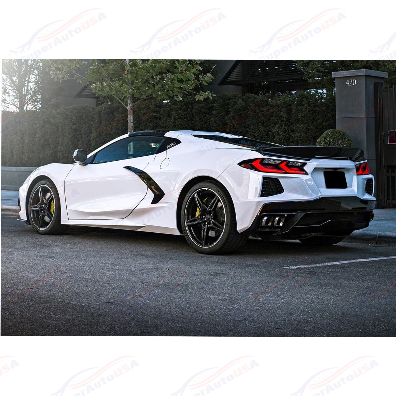 For 2022-23 Chevrolet CORVETTE C8 MATTE BLACK DUCKTAIL REAR TRUNK ...