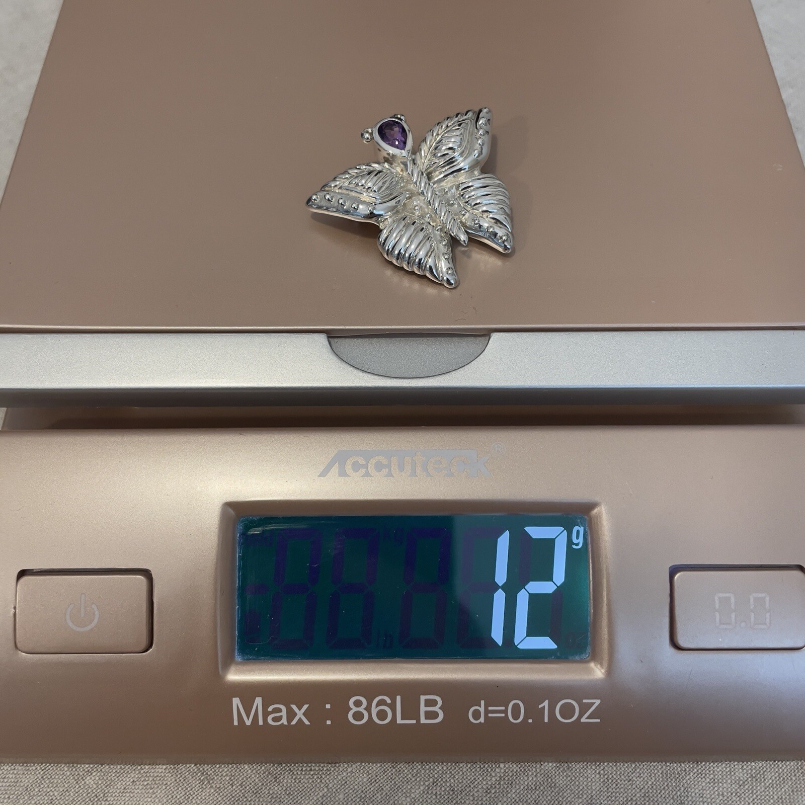 Judith Ripka 925 Sterling Silver Brooch Pin Amethyst Gemstone | eBay