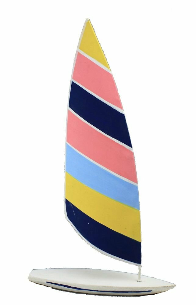 Wood Surfboard Tin Sail 17.75" Key West Nautical Home Decor Bar Pool ...