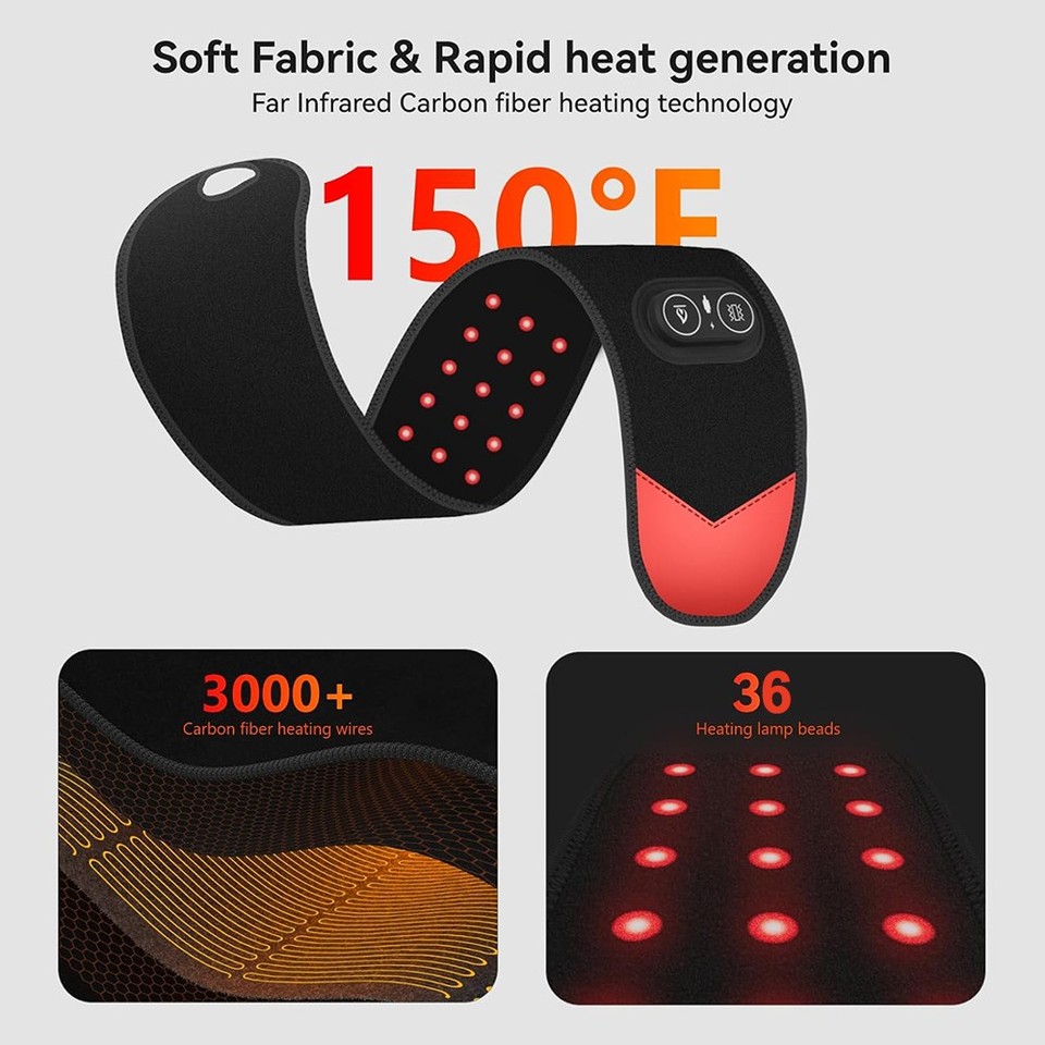 Electric Infrared Heated Wrist Wrap Brace Hand Massage Vibration for ...