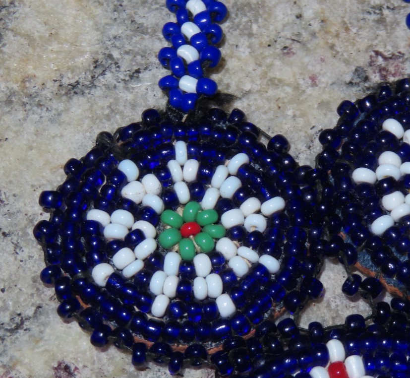Vintage Native American Hand Craft Beaded Medallion Necklace Blue ...
