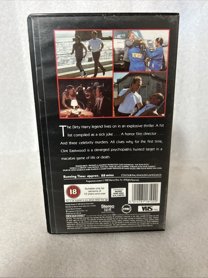 Clint Eastwood Dirty Harry in the Dead Pool VHS Warner Home Video | eBay UK