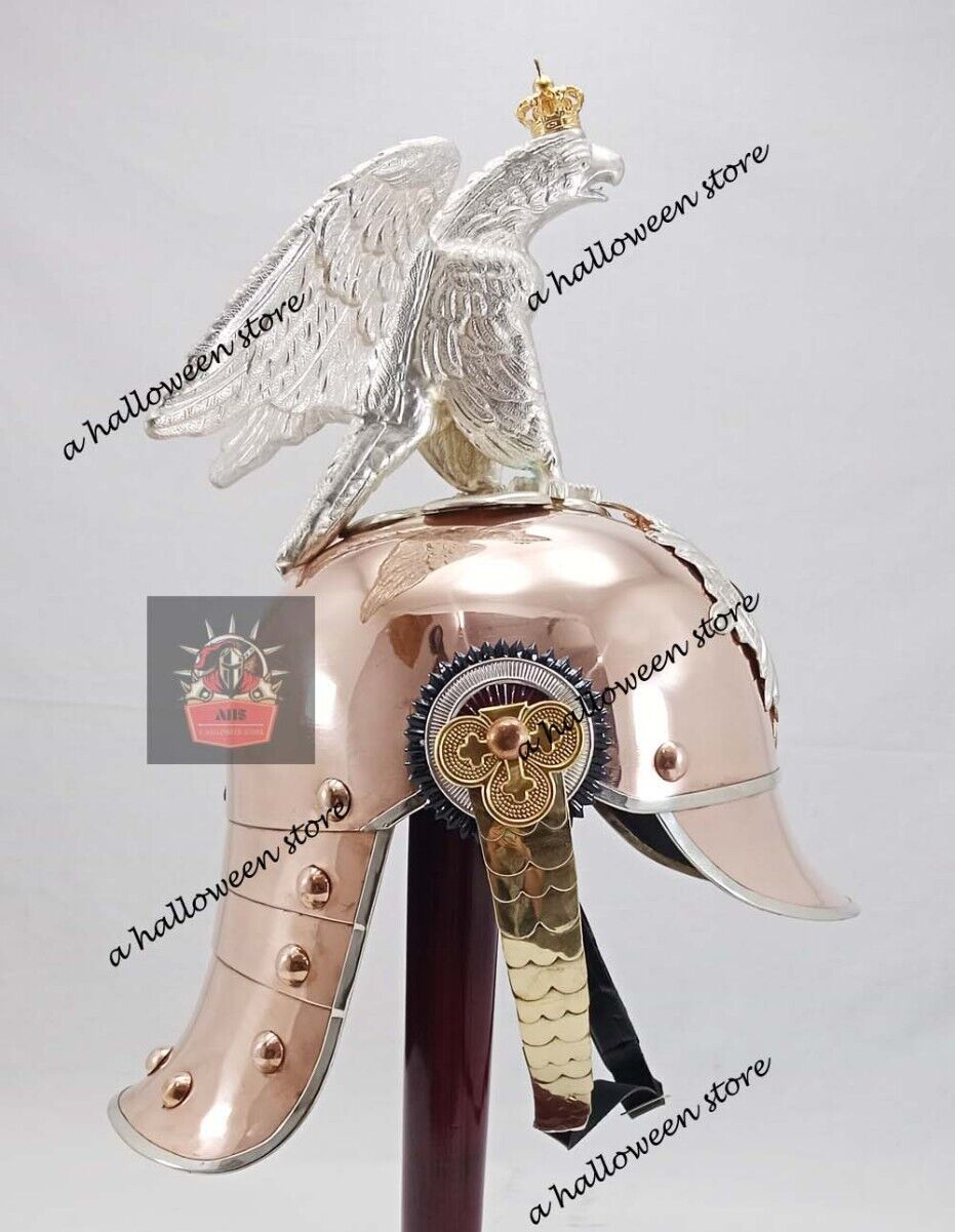 Eagle Face Helmet German Pickelhaube Copper Brass Helmet Prussian ...