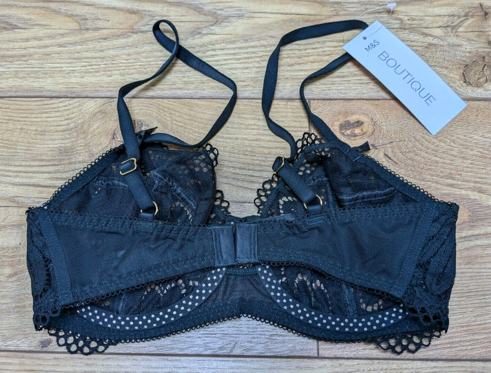 BNWT M&S BLACK NOVA LACE WIRED UNPADDED FULL CUP BRA UK 40DD | eBay UK