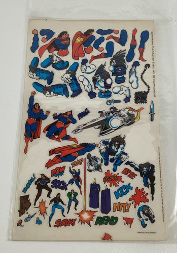 DC Comics Superman Sticker Sheet #30 Vintage 1993 Man Of Steel ...