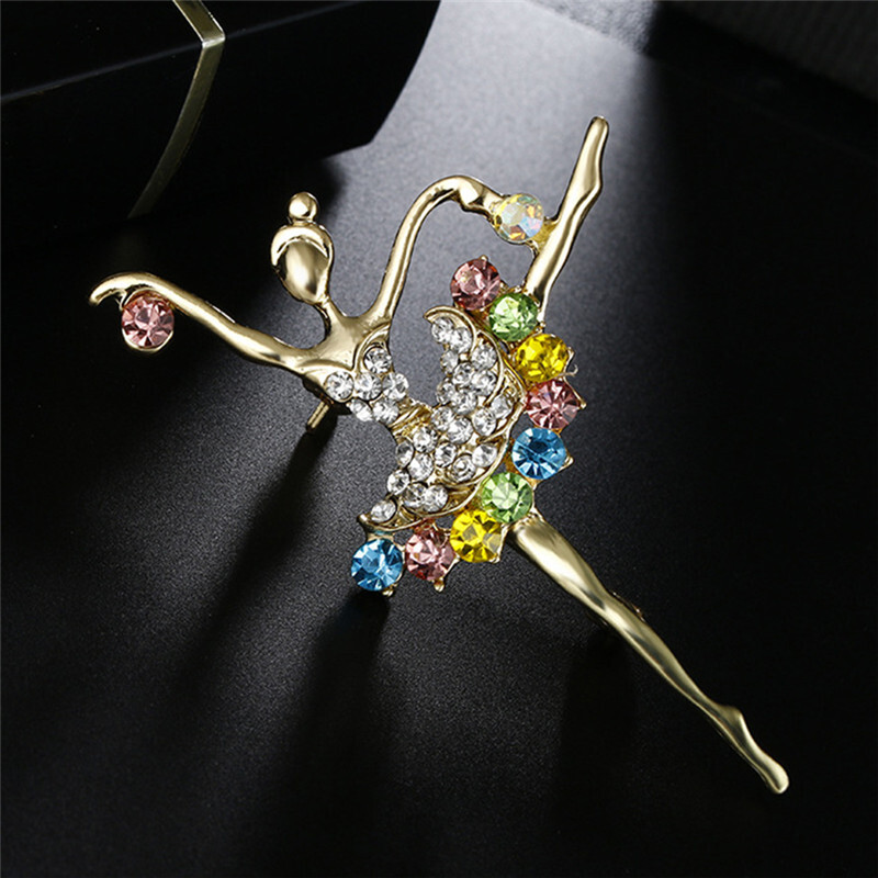Dancing Ballet Girl Brooch Rhinestone Brooch Pin Jewelry Bouquet ...