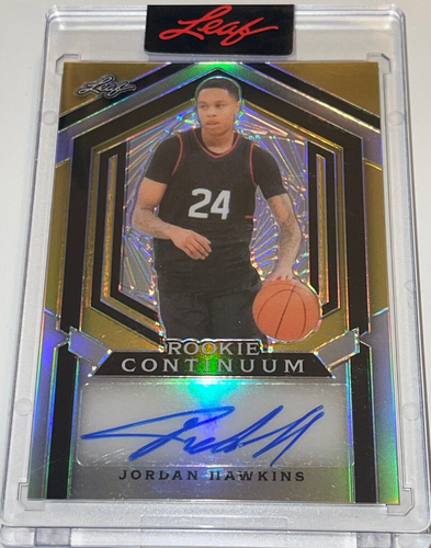 RARE JORDAN HAWKINS /31 AUTO ROOKIE CARD 2023 LEAF CONTINUUM BASKETBALL ...