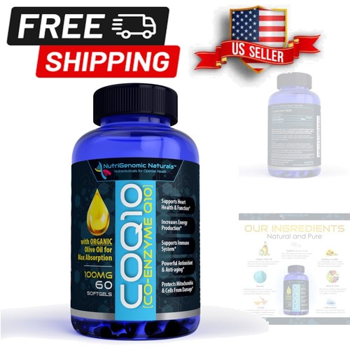 Organic CoQ10 100mg Softgels - Boost Energy and Support Healthy Heart ...