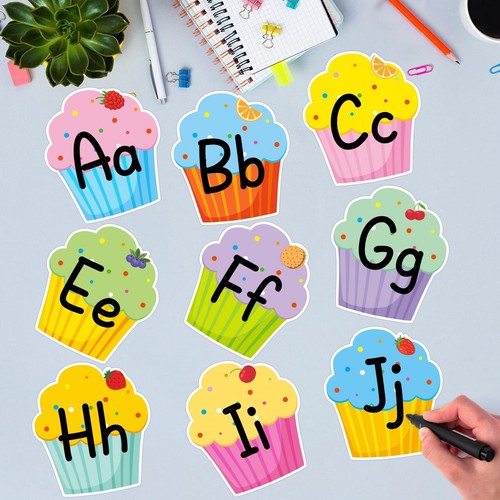 45 Pcs Colorful Cupcakes Cutouts Assorted Color Paper Birthday Cupcake ...