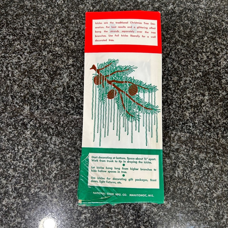 Vintage New National 400 Strands Foil Heavy Weight Tinsel ICICLES 18 ...