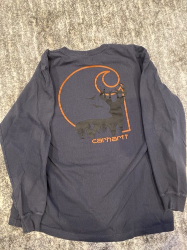 Carharrt Long Sleeve heavyweight “Hunt” Graphic T-shirt Sz Large | eBay