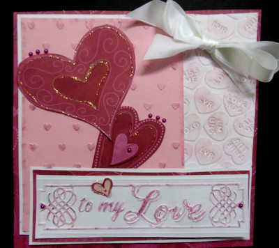 Fancy script TO MY LOVE w ORNATE BORDER Ann. embossing folder + Stampin ...